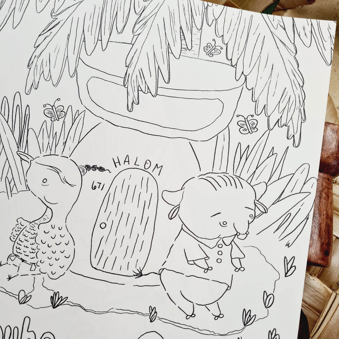 Printable Coloring Page Storybook Theme Little Kepuha Ko'ko & Carabao ...