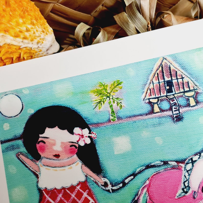 Guam Art Print | Guam Gift | Chamorro Folk Art Series "moon Night Walk ...