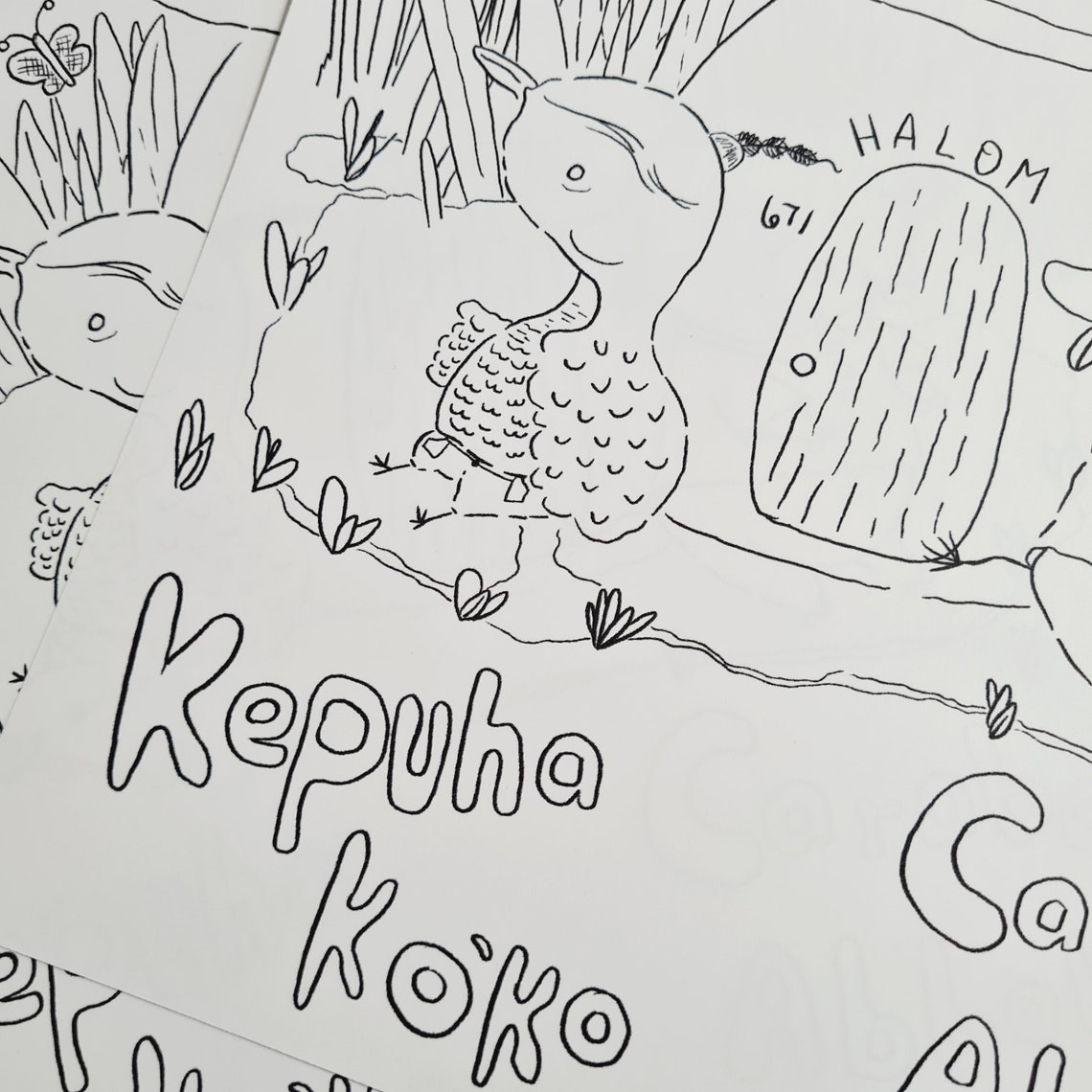 Printable Coloring Page Storybook Theme Little Kepuha Ko'ko & Carabao ...