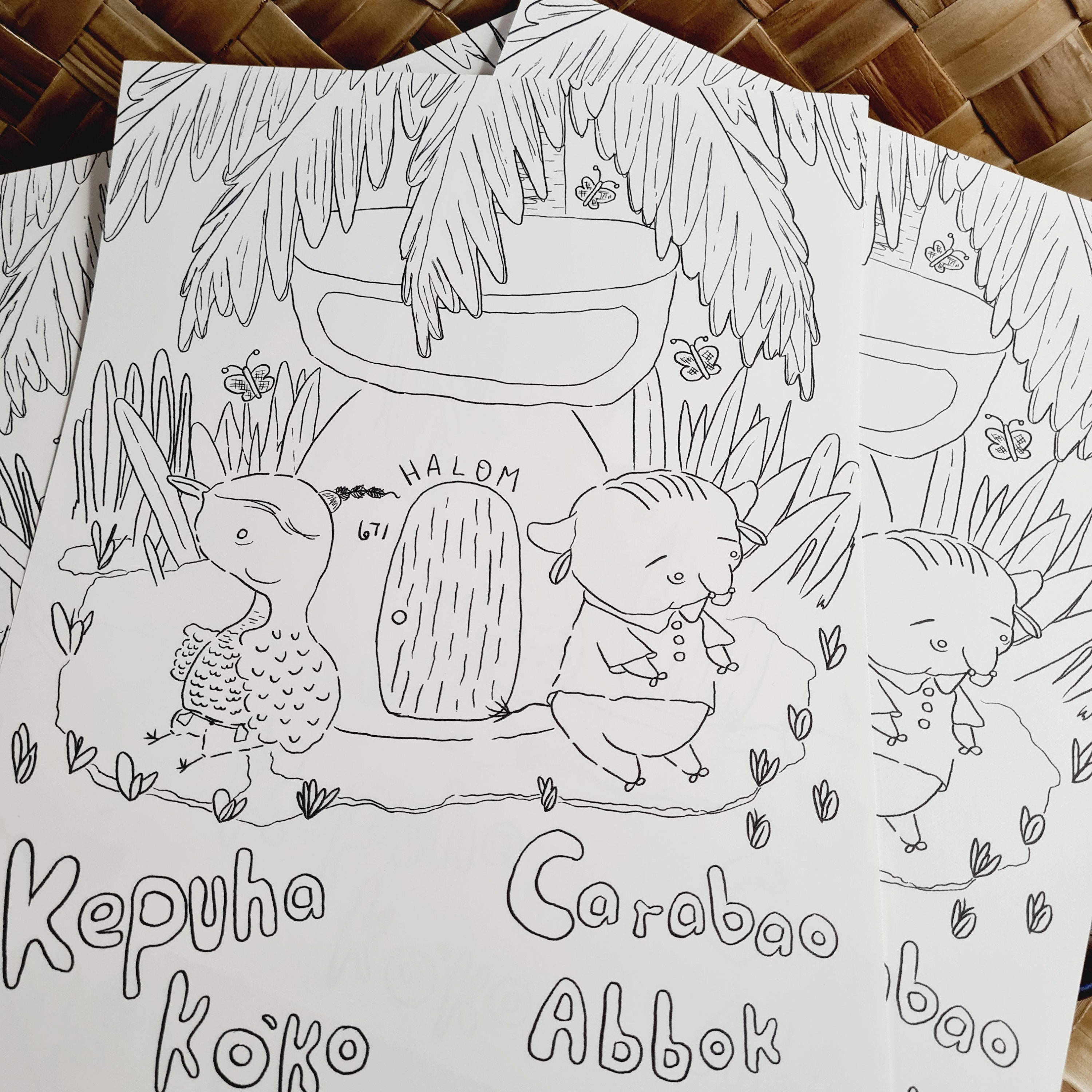 Printable Coloring Page Storybook Theme Little Kepuha Ko'ko & Carabao ...