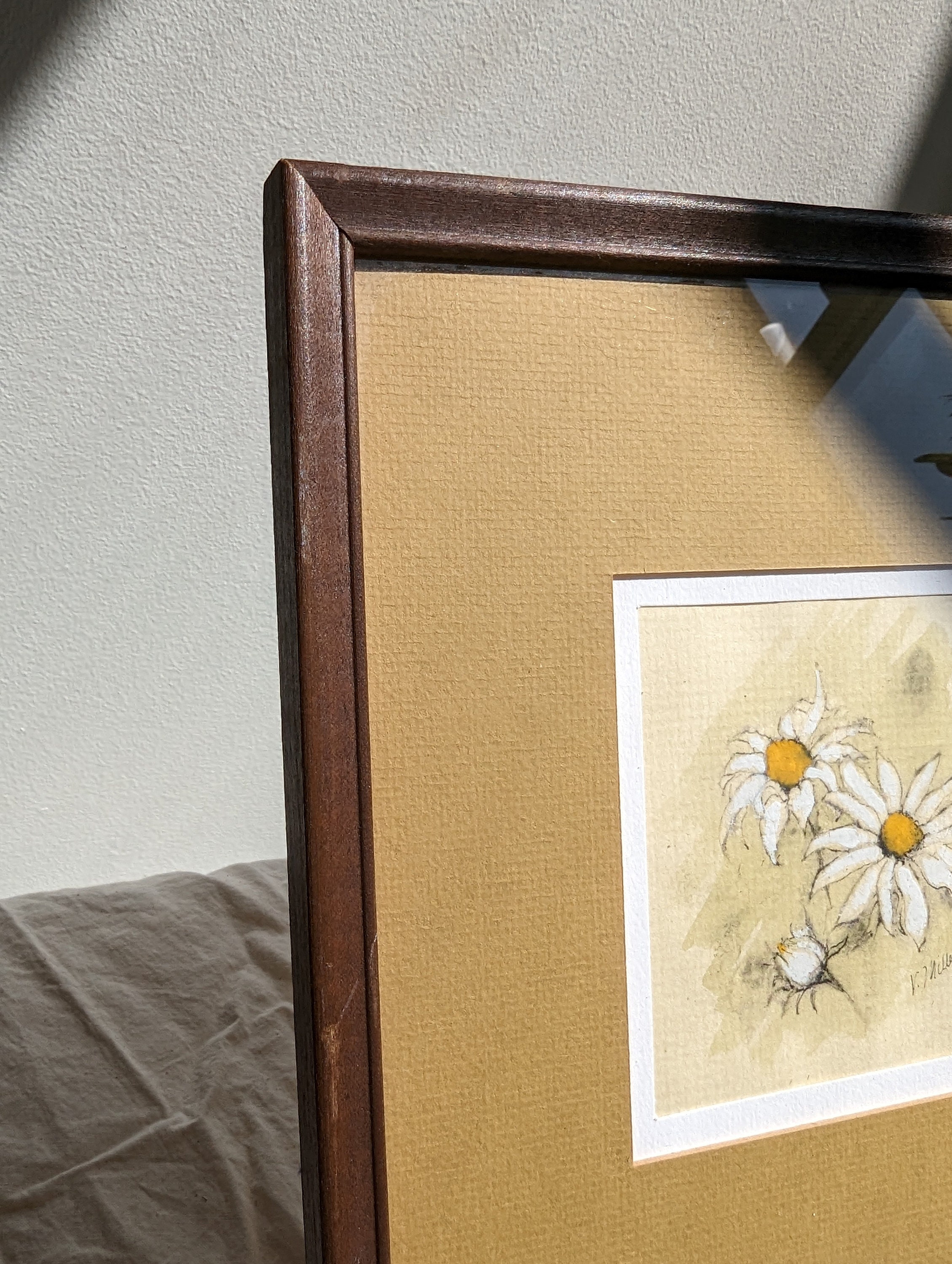Virginia Miller Vintage Framed Hand Painted White Flowers - Etsy