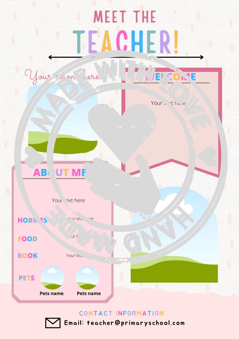 MEET THE TEACHER Template Editable Rainbow - Etsy