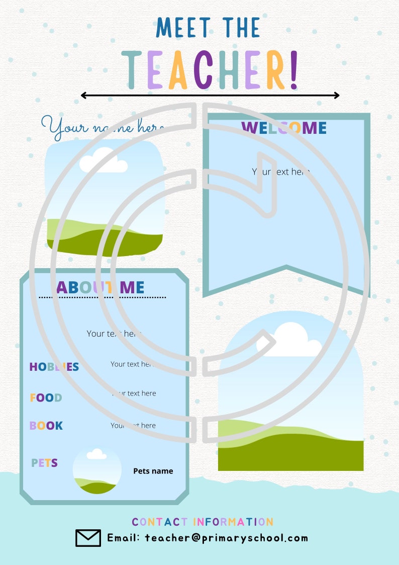 MEET THE TEACHER Template Editable Teal Aqua Turquoise Green - Etsy