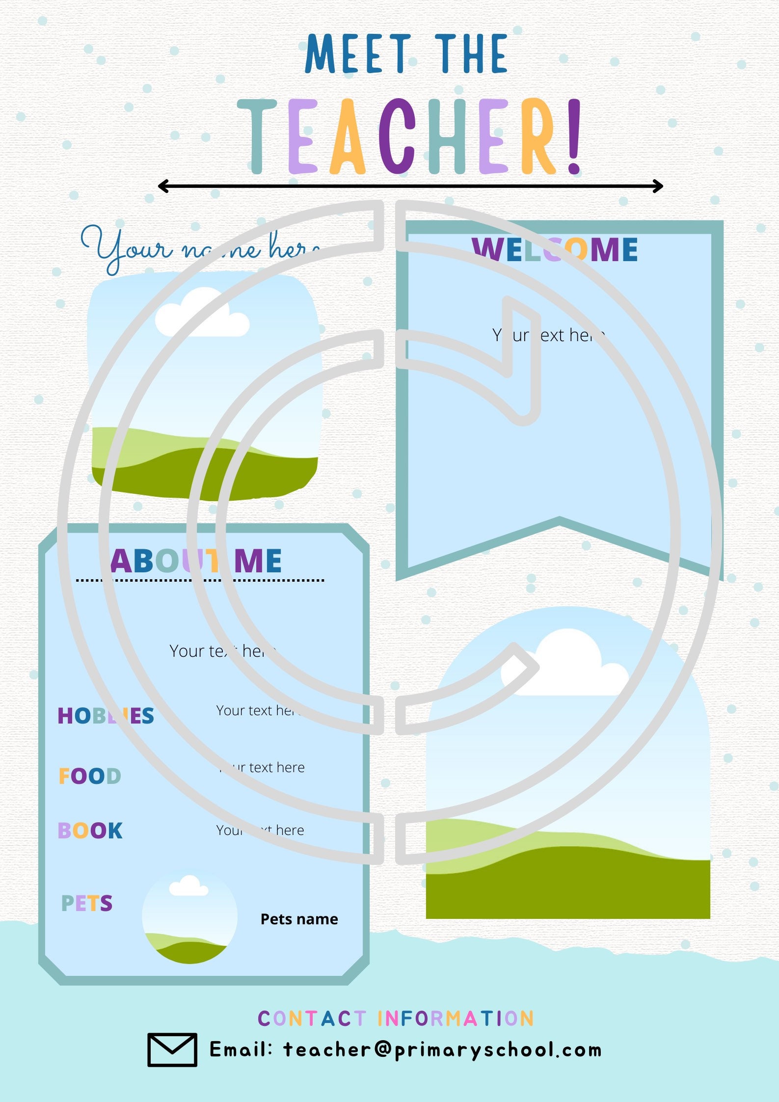 MEET THE TEACHER Template Editable Teal Aqua Turquoise Green - Etsy