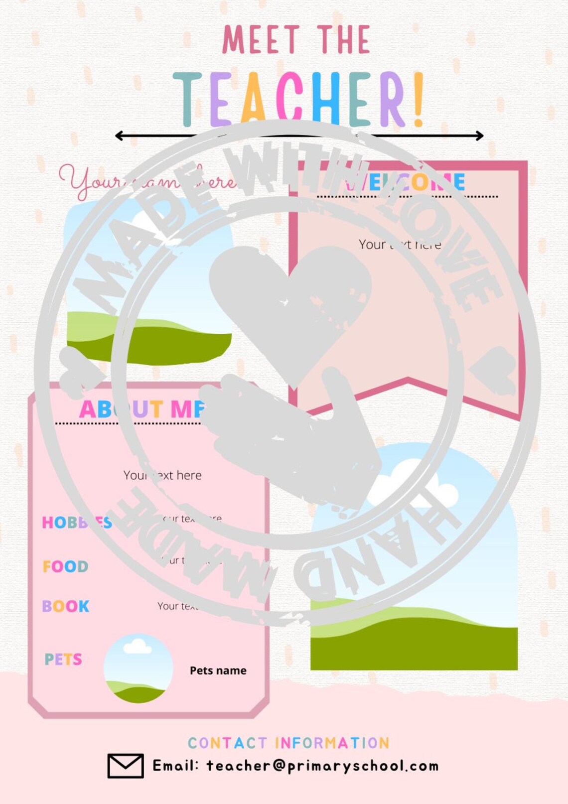 MEET THE TEACHER Template Editable Rainbow - Etsy