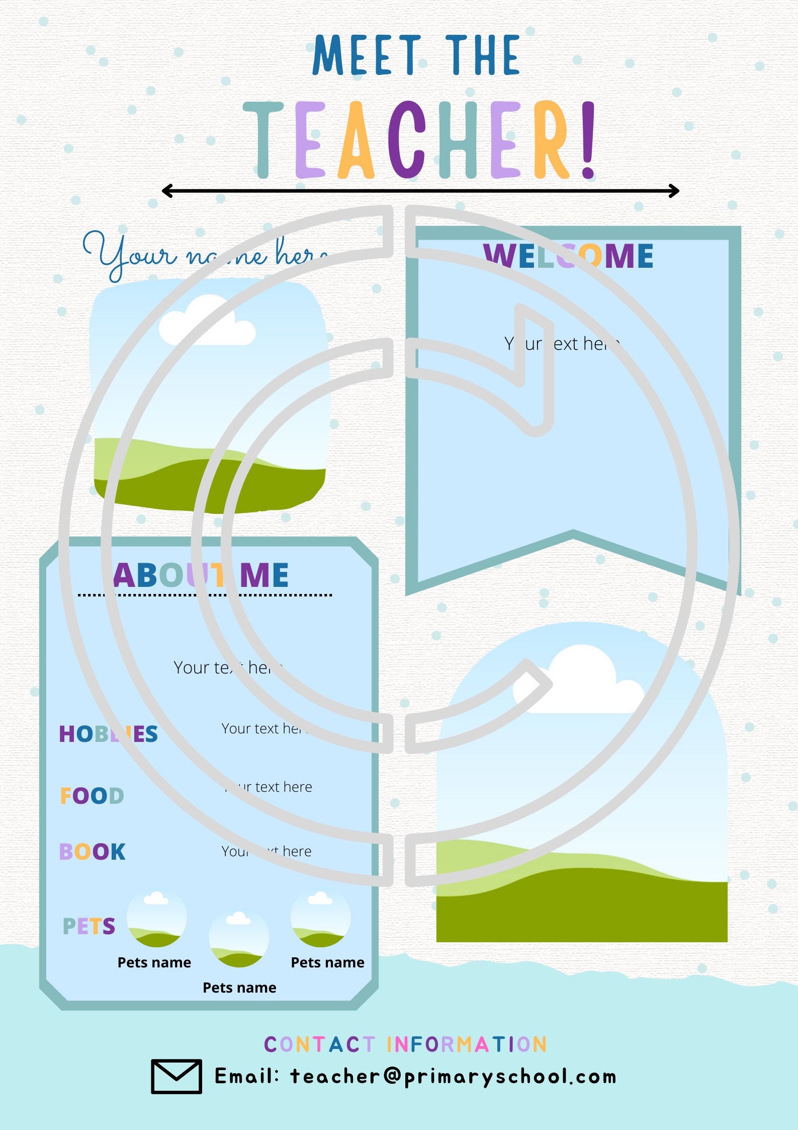 MEET THE TEACHER Template Editable Teal Aqua Turquoise Green - Etsy