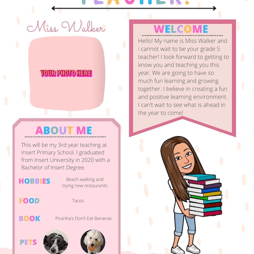 Editable School Newsletter Meet the Teacher Template Instant - Etsy