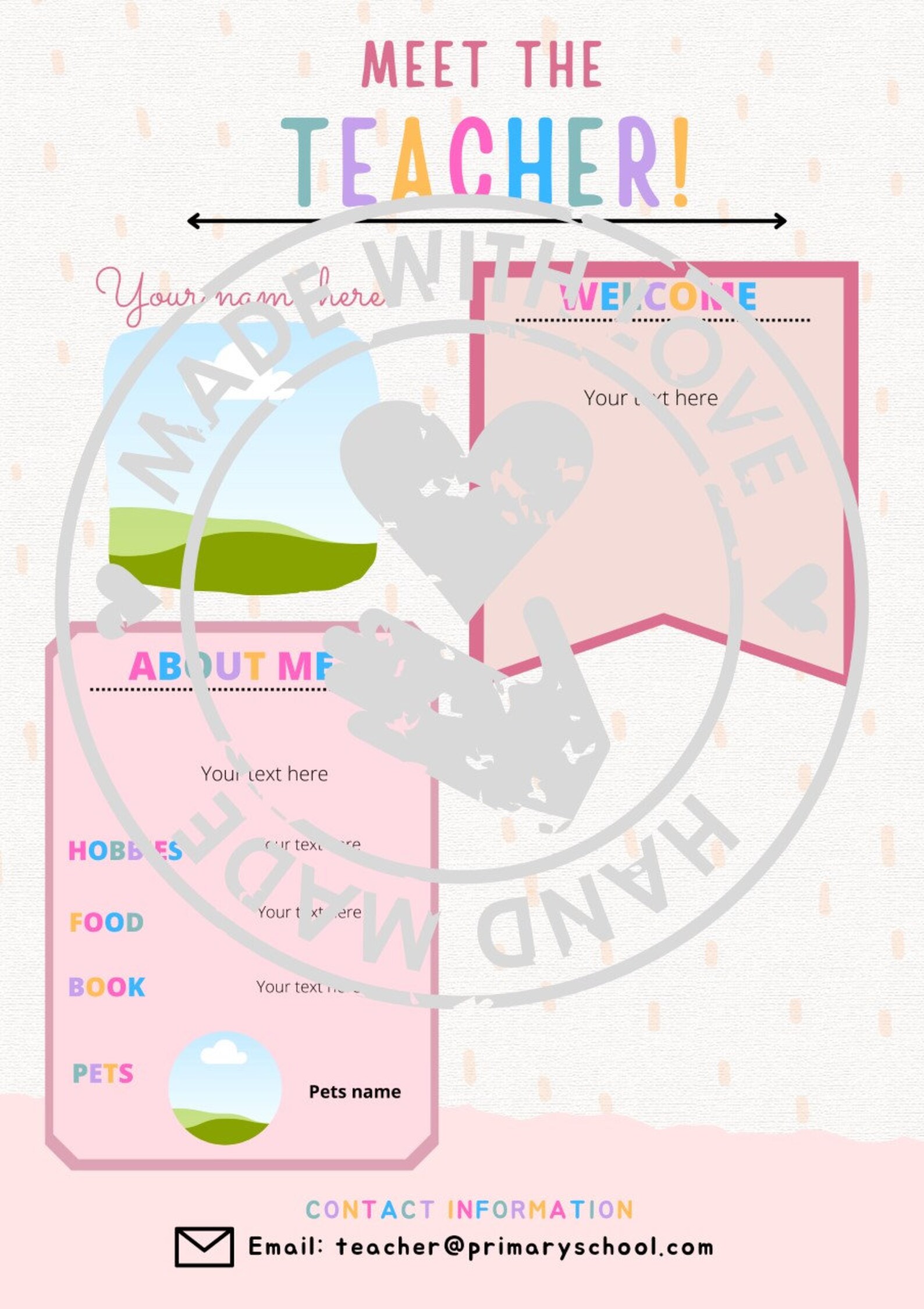 MEET THE TEACHER Template Editable Rainbow - Etsy