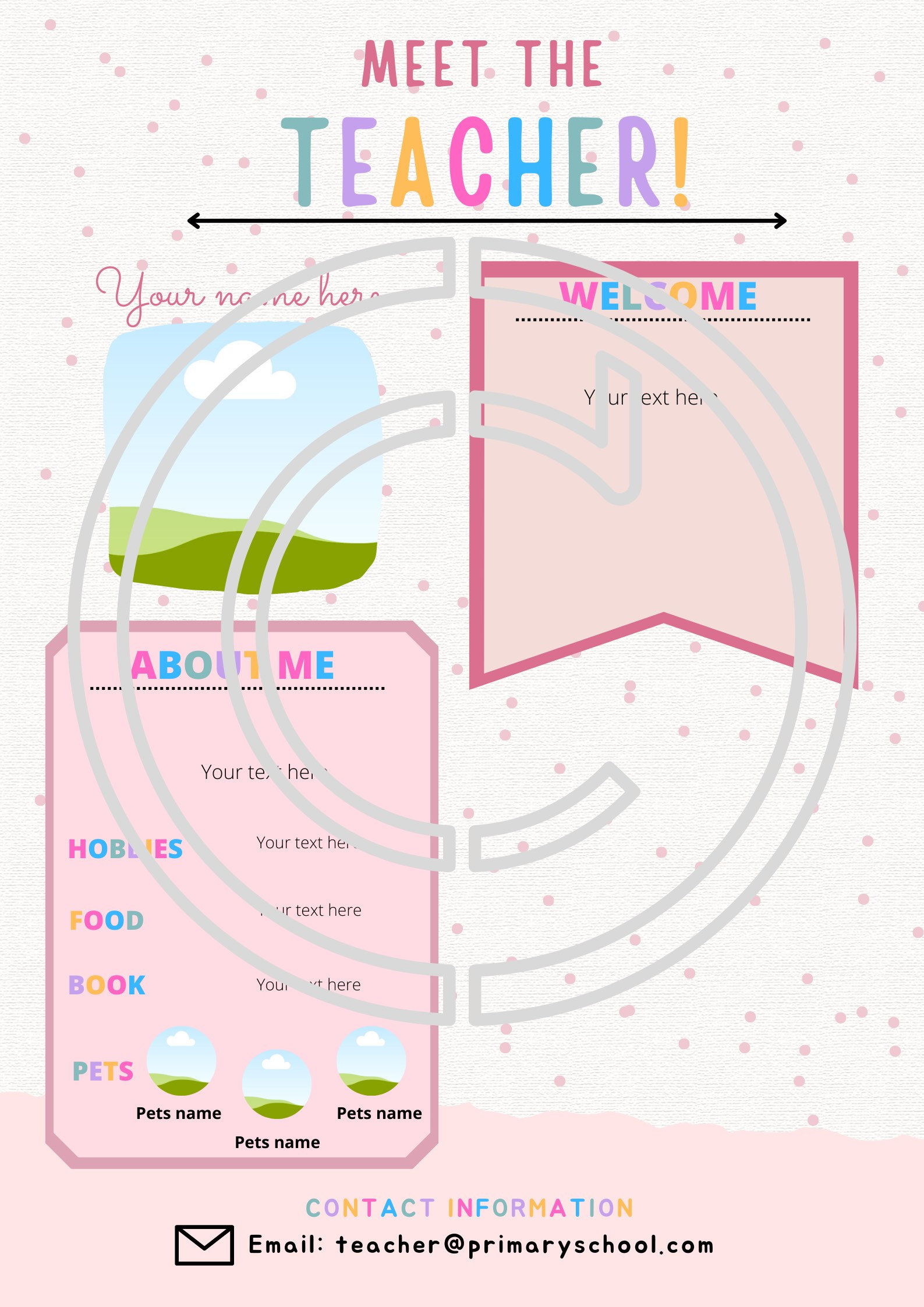 MEET THE TEACHER Template Editable Rainbow Pink - Etsy
