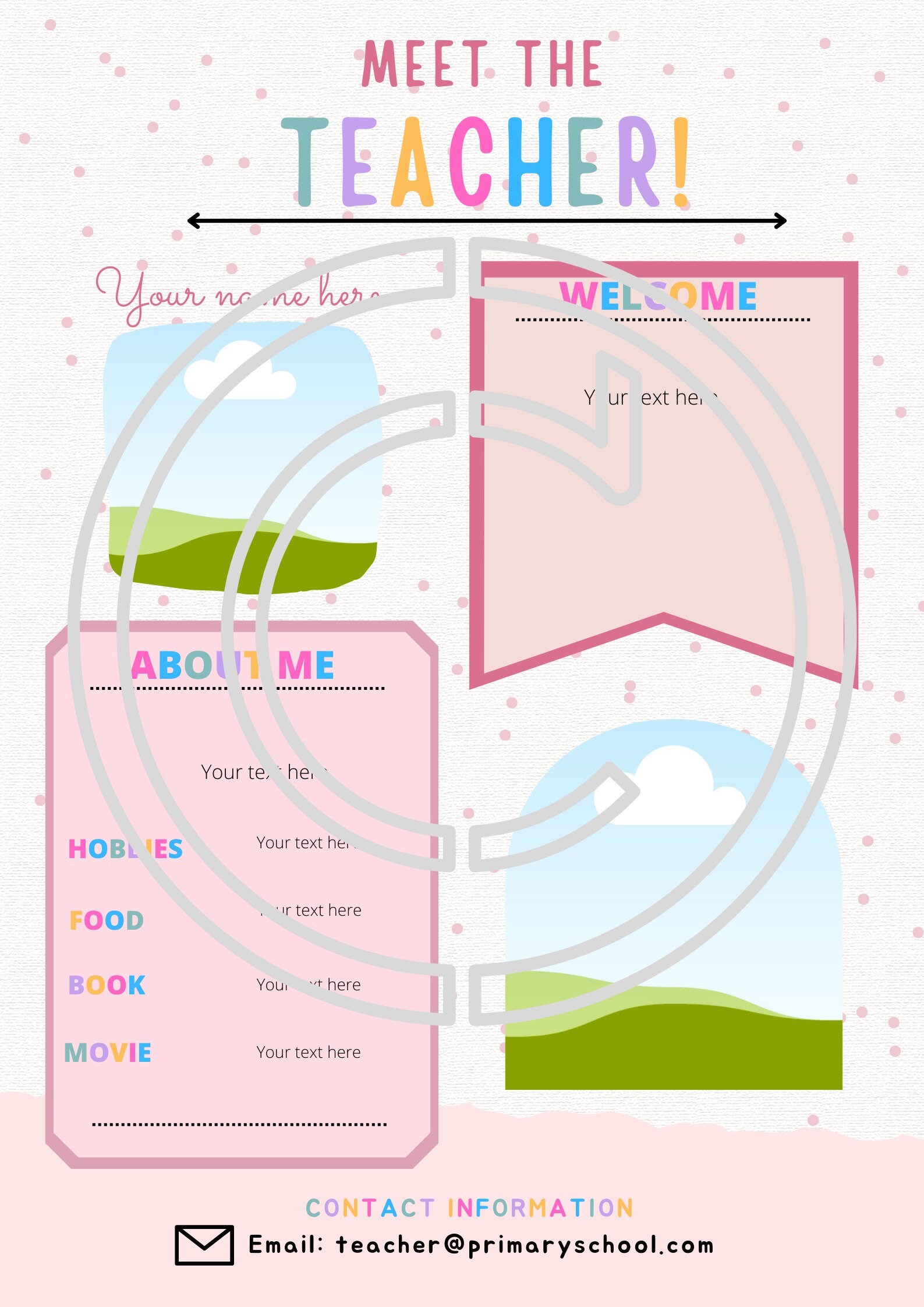 MEET THE TEACHER Template Editable Rainbow Pink - Etsy