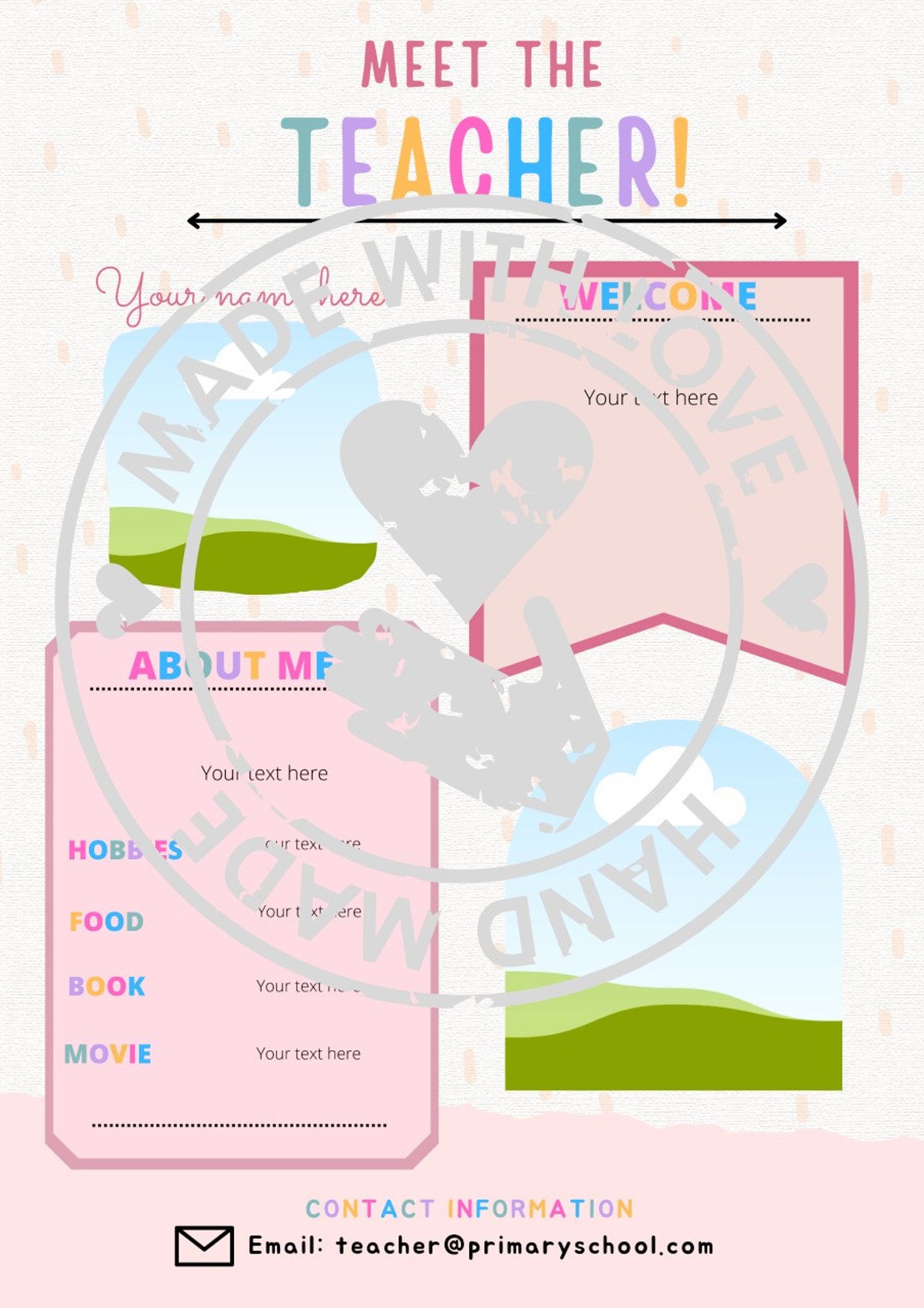 MEET THE TEACHER Template Editable Rainbow - Etsy