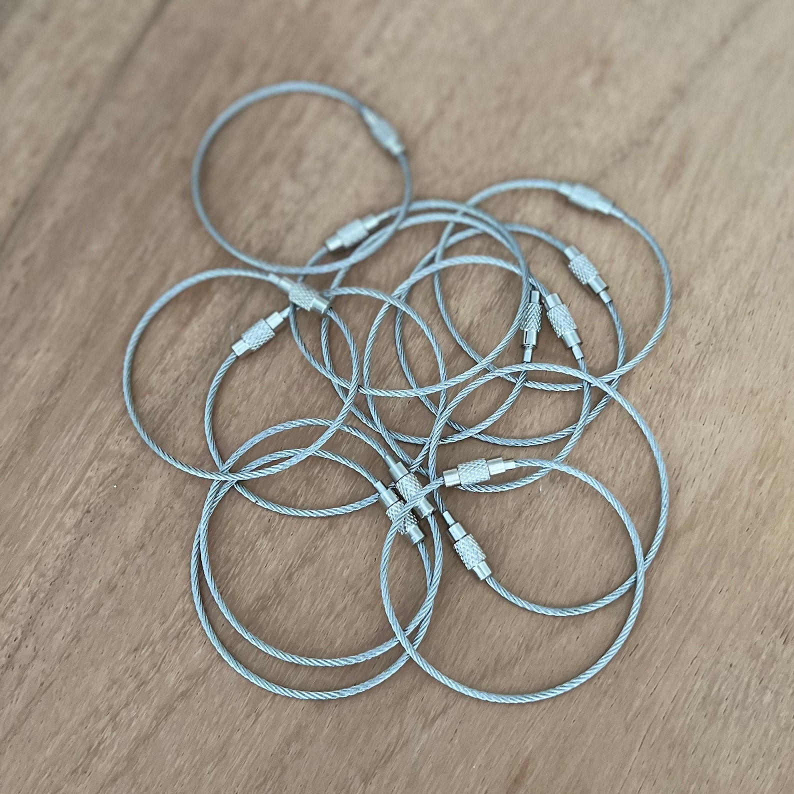 Stainless Steel Wire Rings Luggage Tag Rings Wire Rope Keyrings Bulk ...