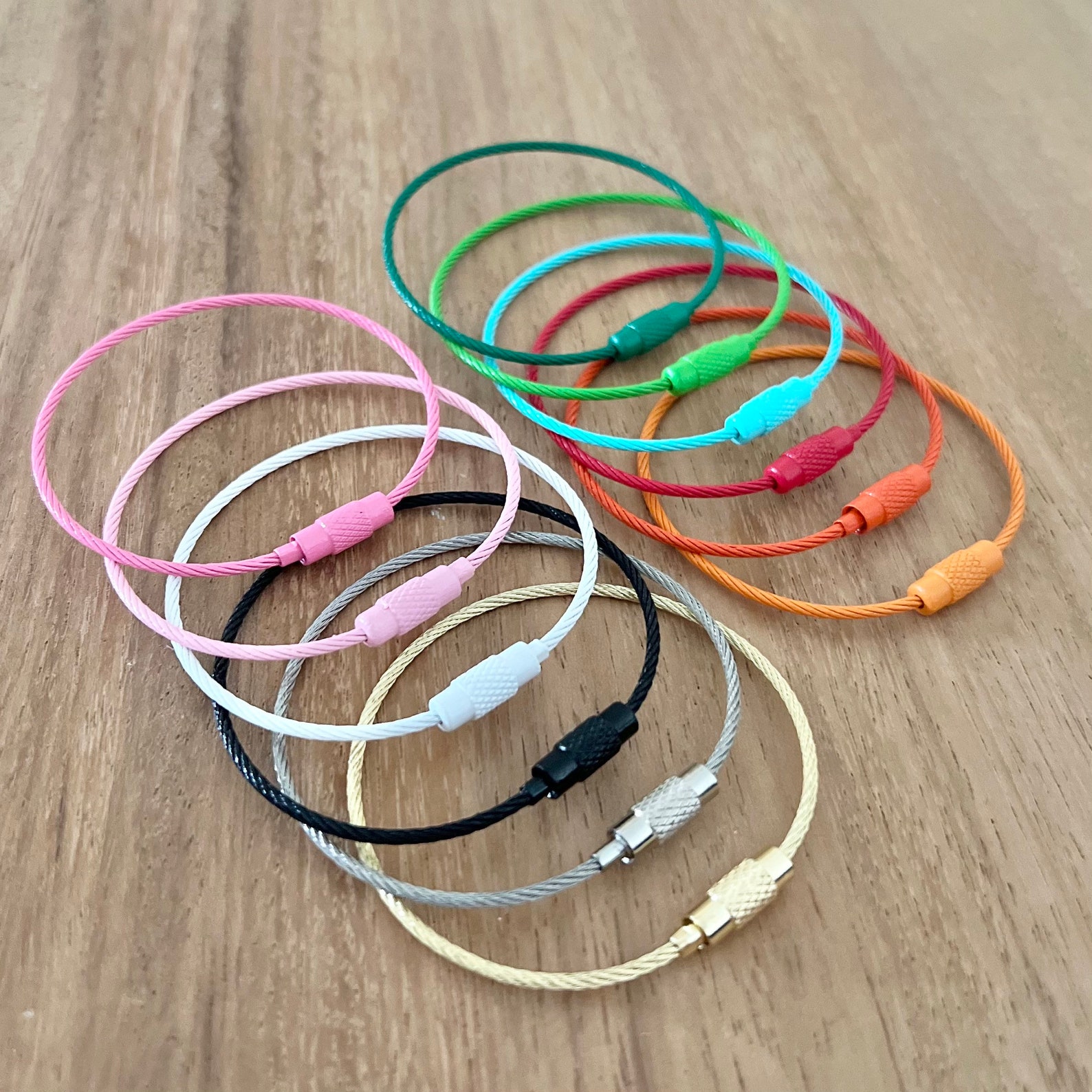 Stainless Steel Wire Rings Luggage Tag Rings Wire Rope Keyrings Bulk ...