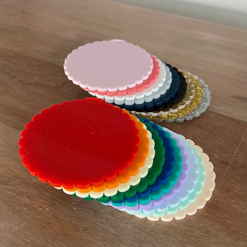 Acrylic Scalloped Circle Blanks Bag Charm Blank for Vinyl - Etsy