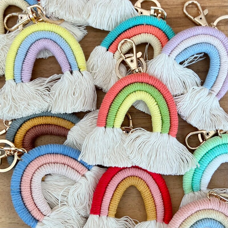 Rainbow Keychain - Etsy