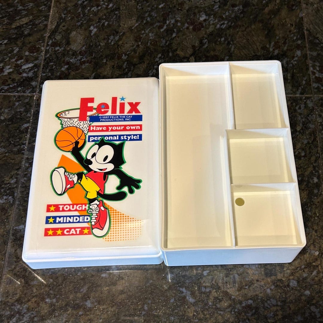 Vintage Felix the Cat Storage Box With Tray: Basketball Cat Lover Gift ...