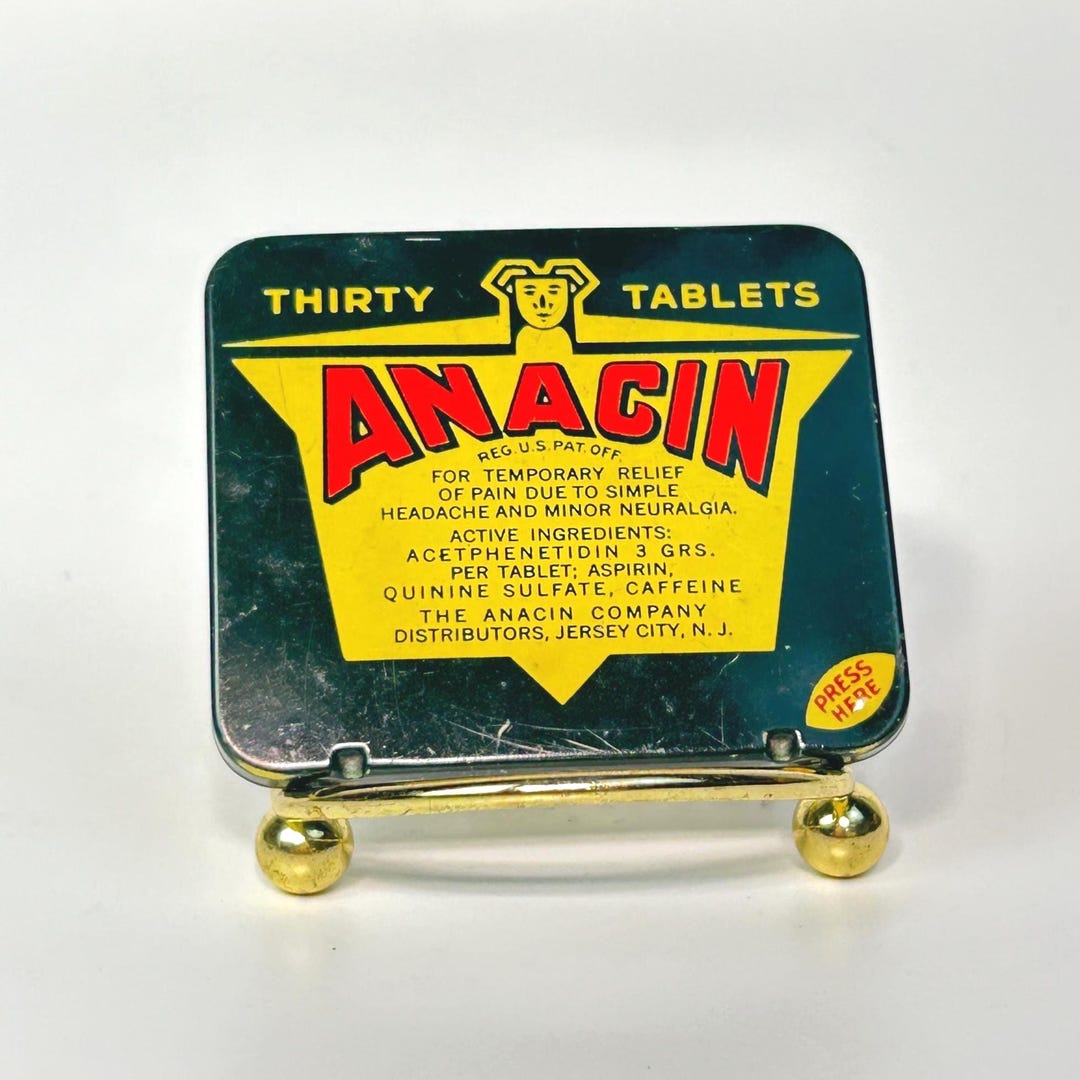 Vintage Anacin Tablet Tin: 1930s-1940s Advertising Tin - Etsy