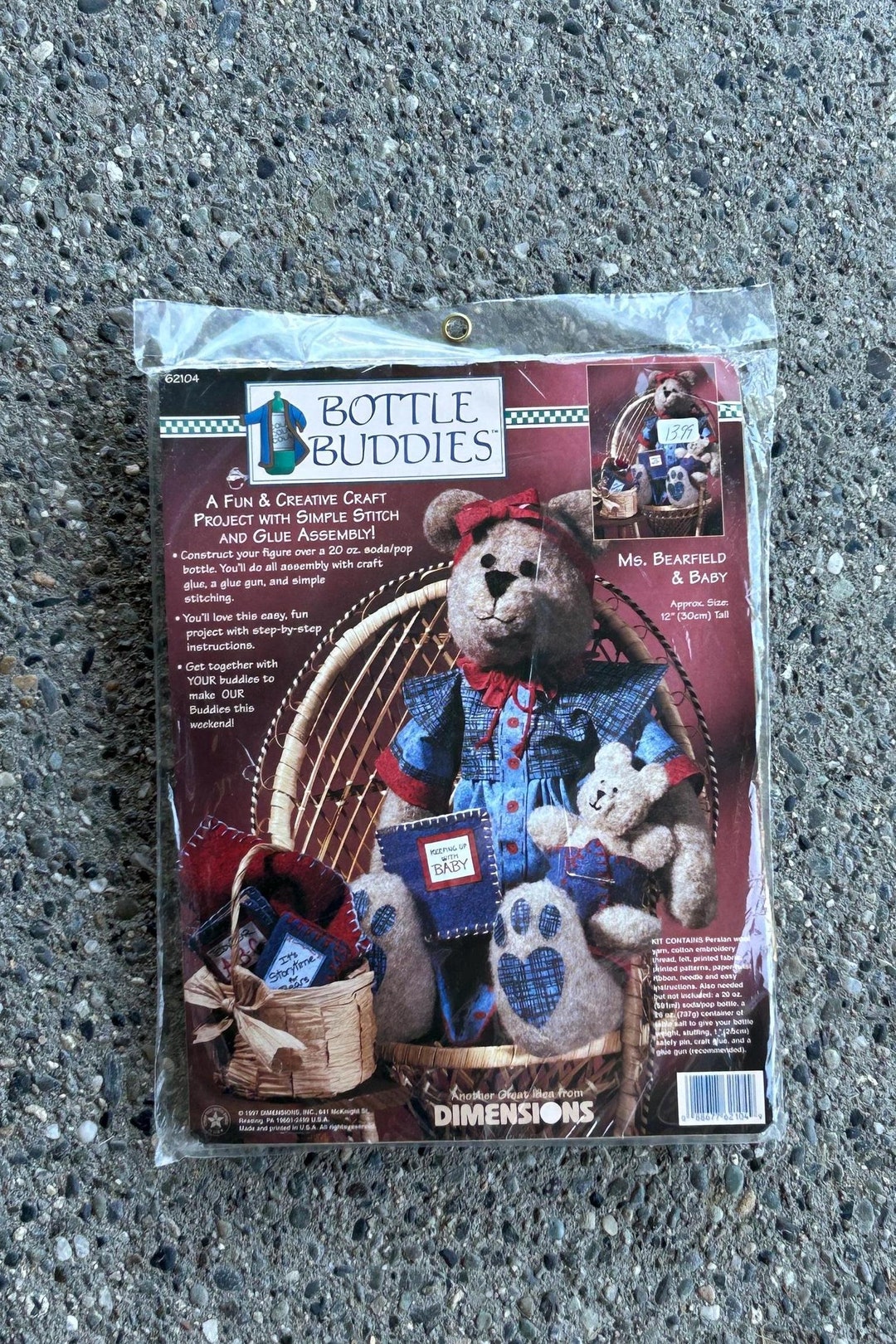 Dimensions Bottle Buddies Mrs. Bearfield & Baby Craft Kit Simple Stitch ...