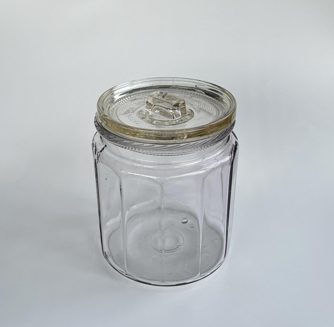 Antique Glass Tobacco Jar With Lid: Patented 1915 Apothecary Humidor - Etsy