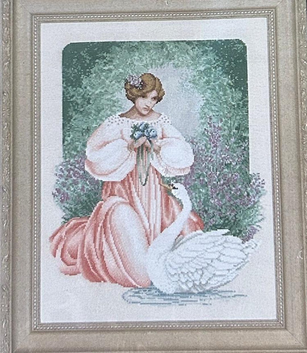 Lady Claire Lavender and Lace Cross Stitch Chart-11.25"x13.5"-ll45 ...