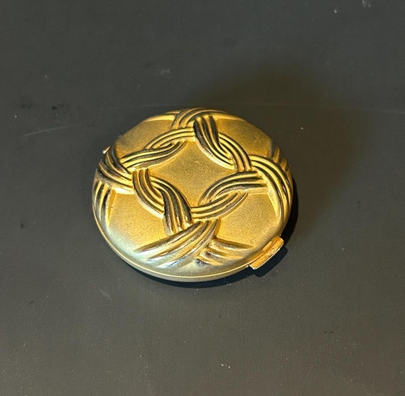 2001 Estee Lauder Compact 'Golden Twist' with Mirror-… - Gem