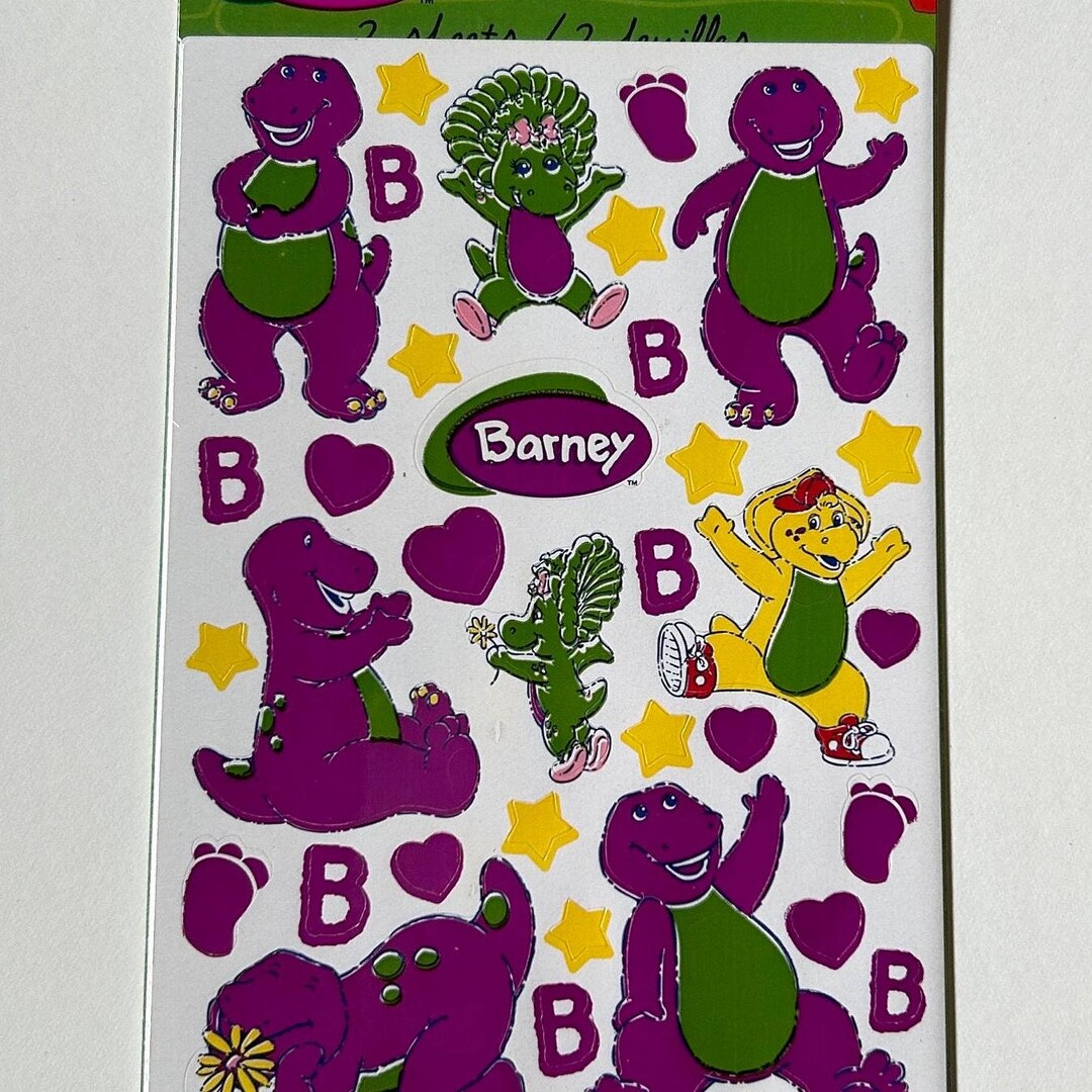 Set of 3 Barney Stickers-elmo Stickers Cats and Dogs Stickers-unopened ...