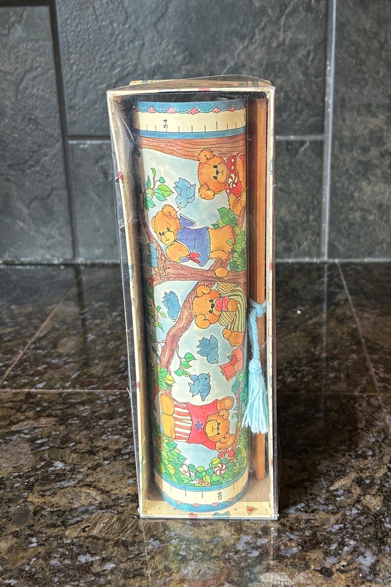 1980s Teddy Bear Kid's Growth Chart 'scaling New Heights' by Lucy Rigg ...