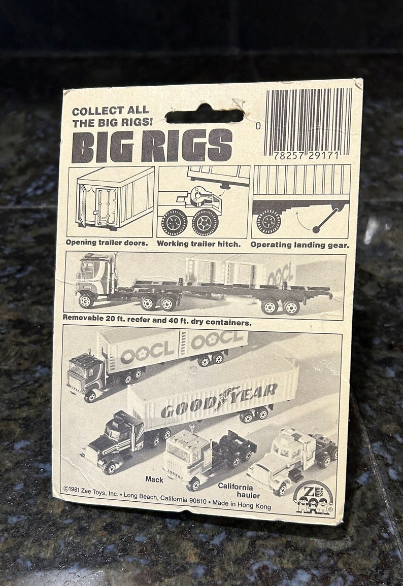 1980s Die Cast Metal Truck Big Rigs 5th Wheeler HO Scale Mint Condition Zee Toys,metal Car,die ...