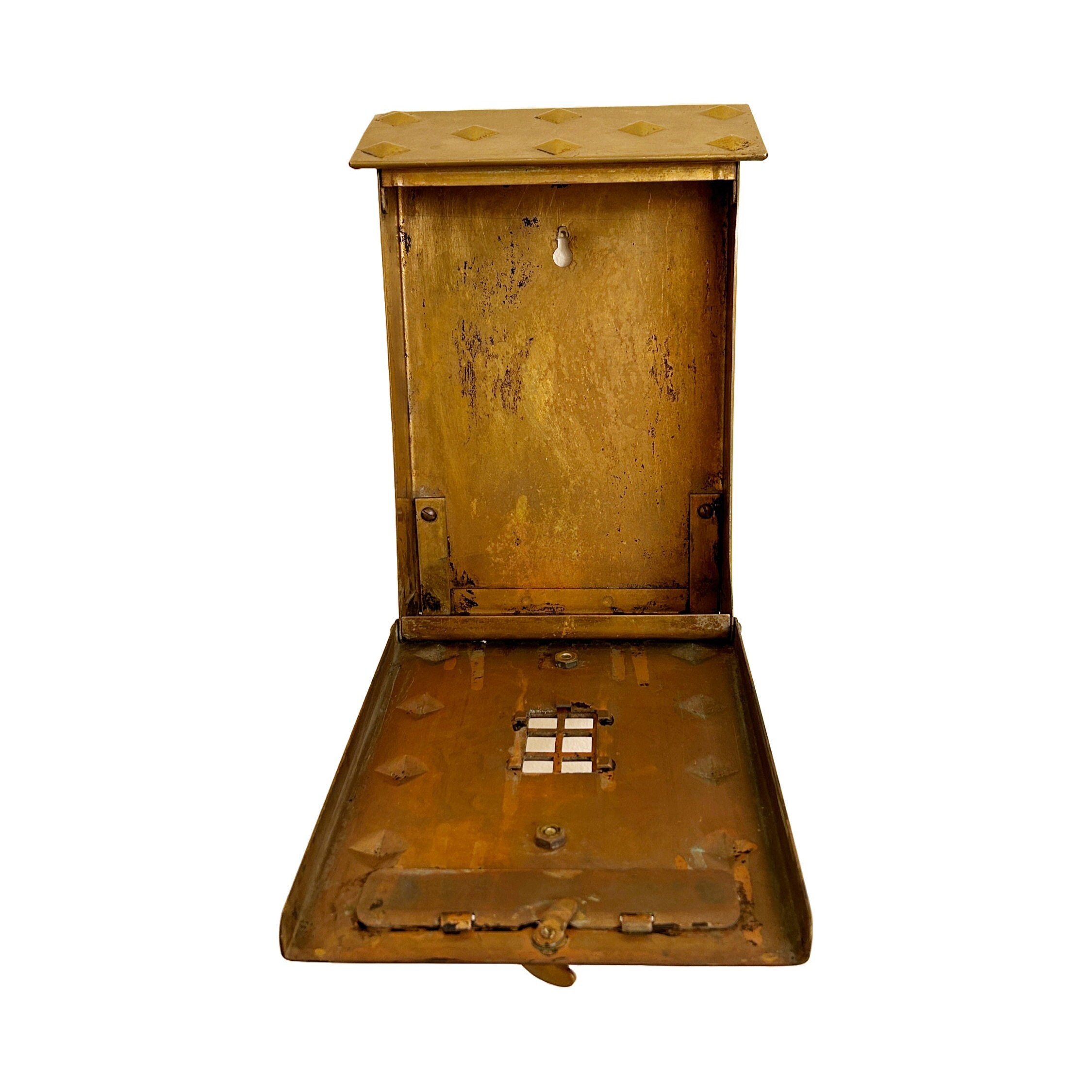 Vintage Copper Mailbox With Drop Front and Newspaper Rack Arts & Crafts ...