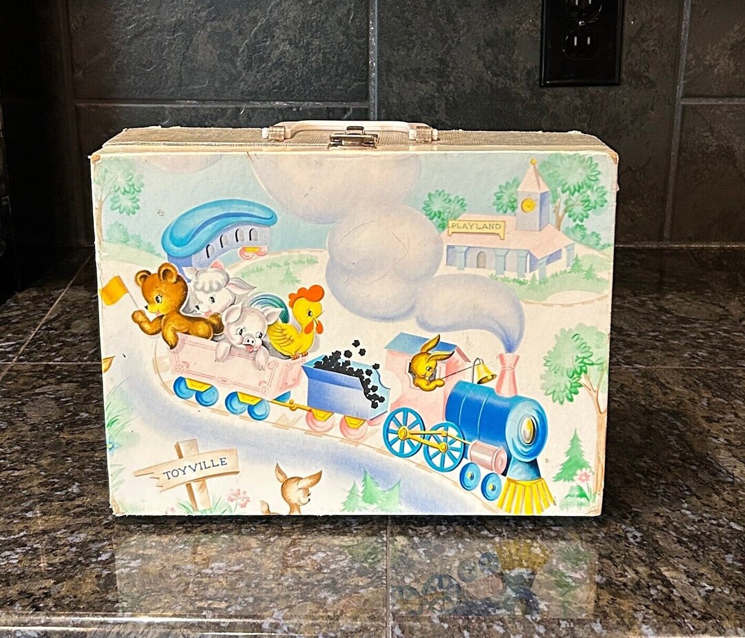 1950s Toyville Playland Child's Suitcase,doll Carry Case,toy Carry Case ...
