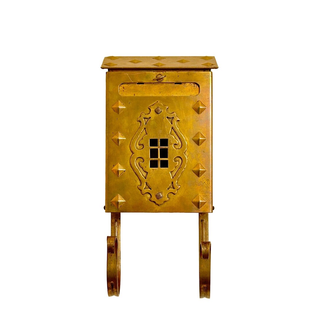 Vintage Copper Mailbox With Drop Front and Newspaper Rack Arts & Crafts ...