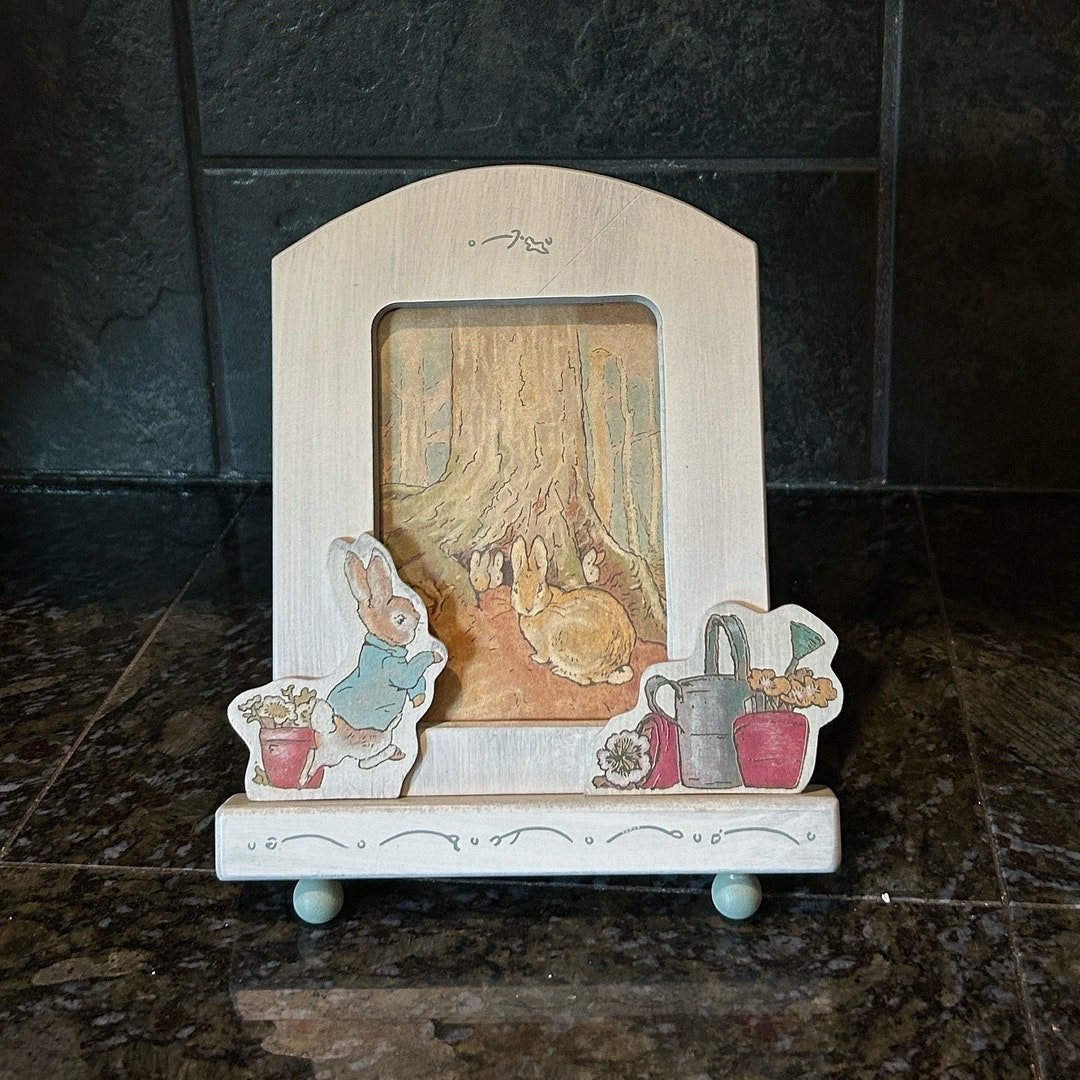 1990s Beatrix Potter Peter Rabbit Wood Frame With Wood Cut-outs -8.25 ...