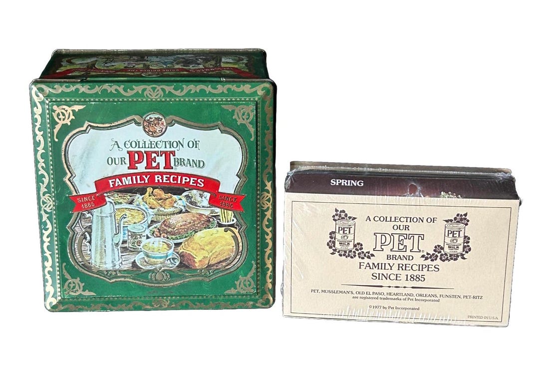 1970s Pet Brand Recipe Box With Factory Sealed Recipe Cards,metal ...