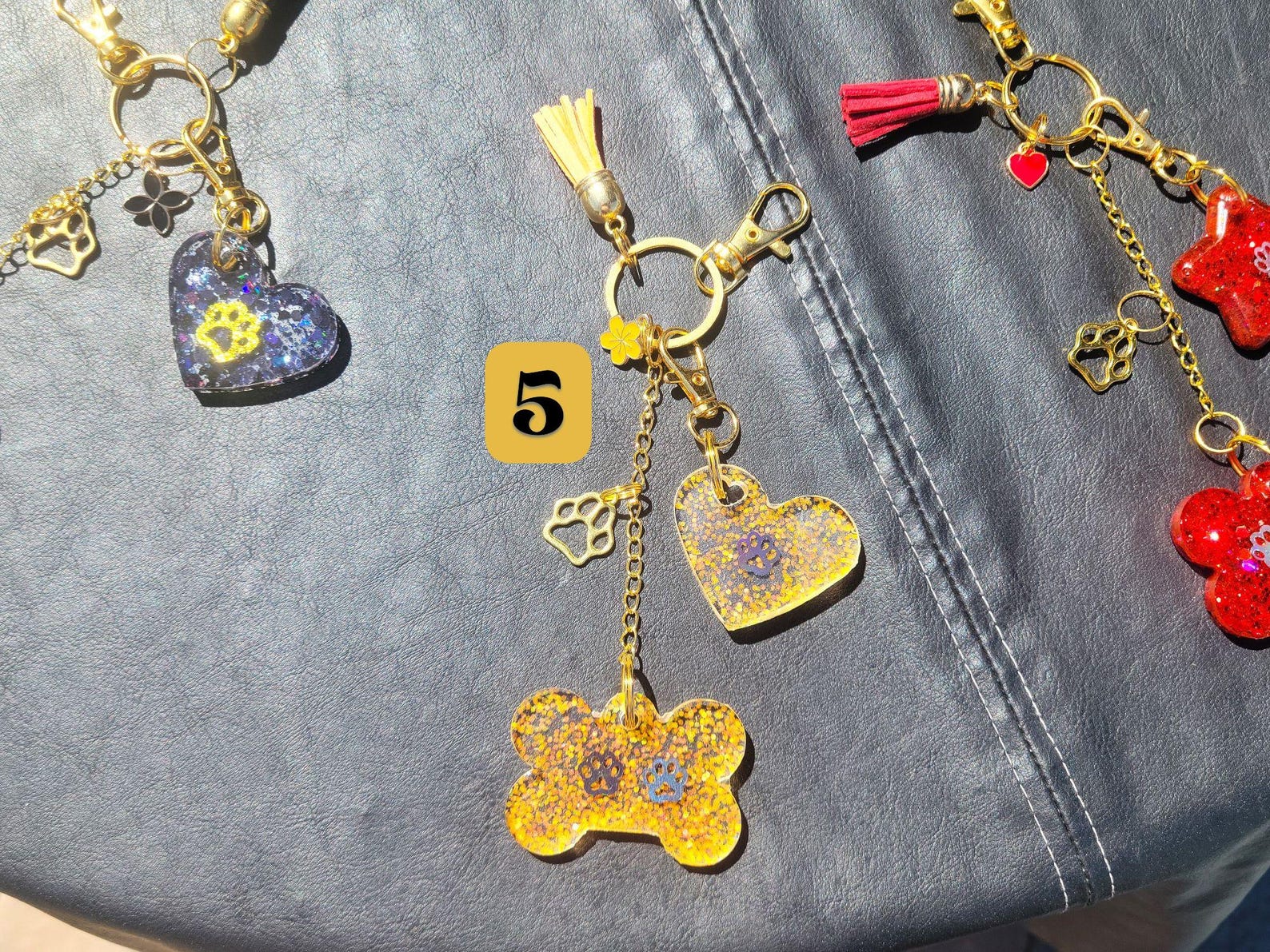 Dog Bone Keychain With Either a Heart, Bone or Star Zipper Pull ...
