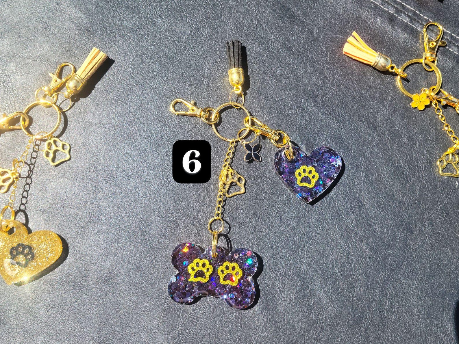 Dog Bone Keychain With Either a Heart, Bone or Star Zipper Pull ...