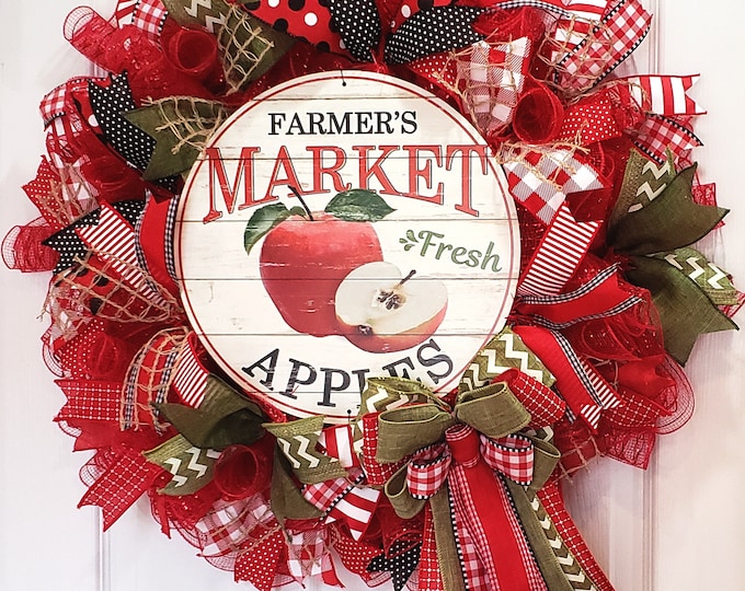 New Apple Orchard Wreath, Crab Apple Wreath, Country Apple Wreath ...