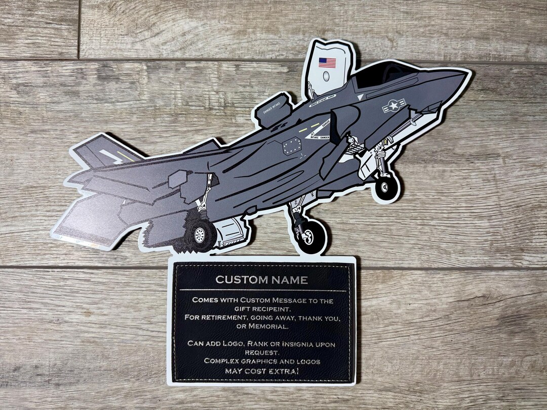F-35B VSTOL USMC Lightning Color Plaque With Custom Leather Patch for ...
