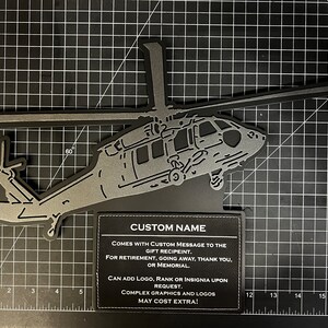 Army UH-60L Blackhawk Plaque With Custom Leather Patch for Going Away ...