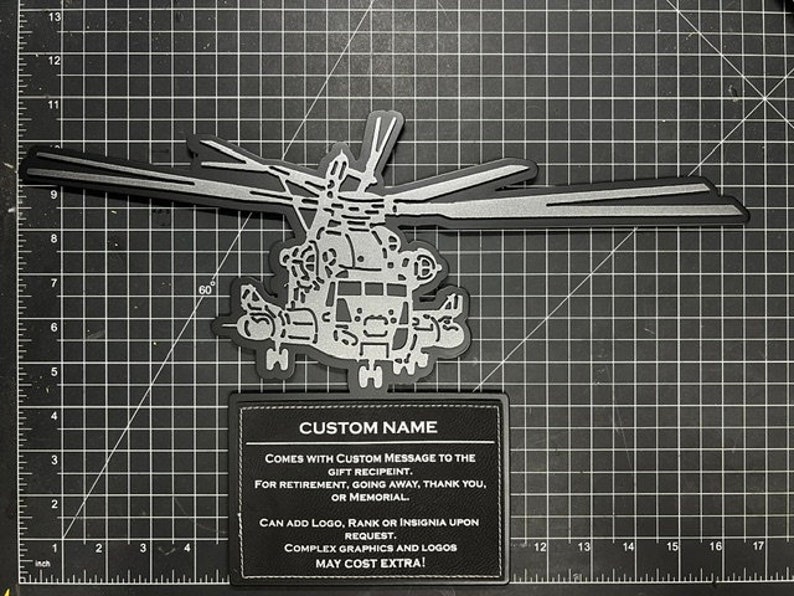 USMC CH-53E Stallion Plaque With Custom Leather Patch for Going Away ...