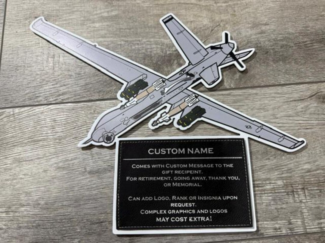 MQ-9 Reaper Color Plaque With Custom Leather Patch for Going Away ...