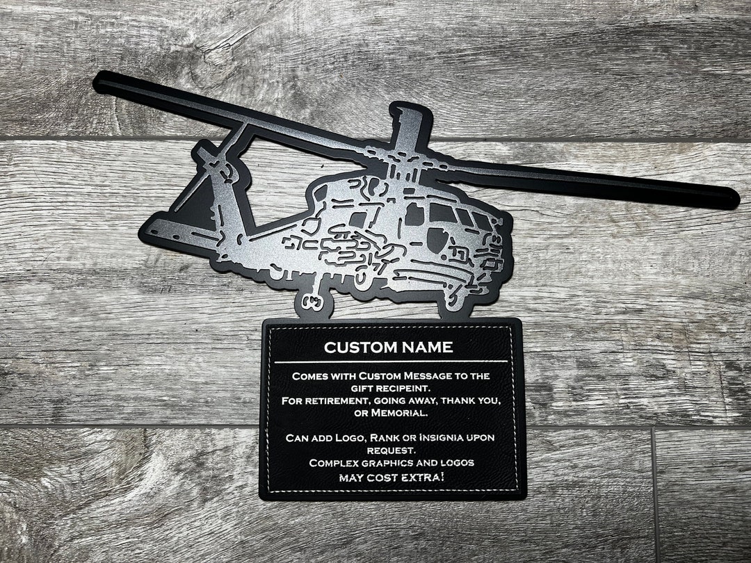USN Navy MH-60R Romeo Plaque With Custom Leather Patch for Going Away ...