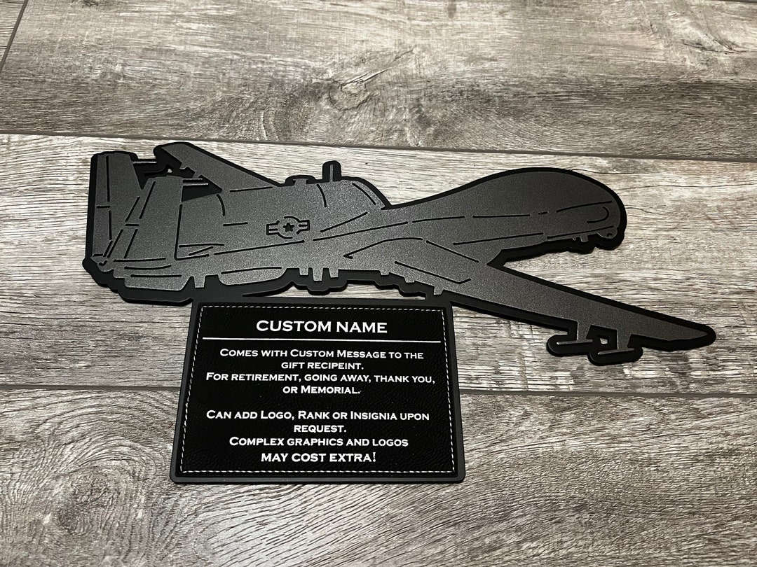 RQ-4 Global Hawk / MQ-4 Triton Plaque With Custom Leather Patch for ...