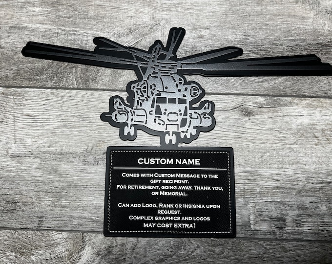 USMC CH-53E Stallion Plaque With Custom Leather Patch for Going Away ...