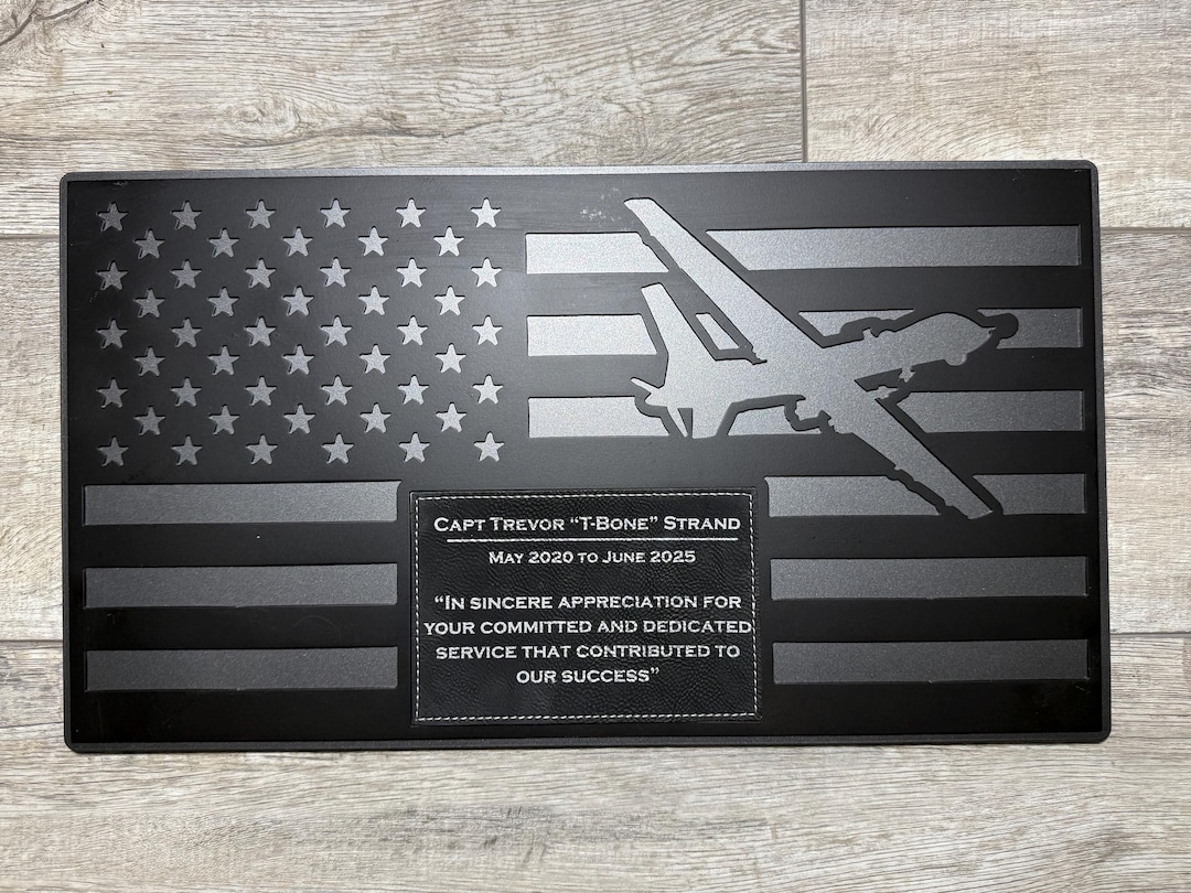 MQ-9 Reaper USA Flag Custom 18in Award / Plaque for Going Away or ...