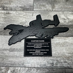 USAF A-10 Warthog Thunderbolt II Plaque With Custom Leather Patch for Going Away, Retirement ...