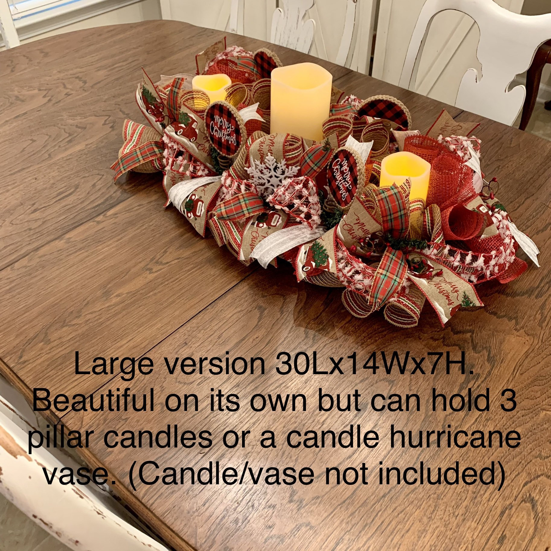 Christmas Centerpiece, Buffalo Plaid Centerpiece, Table Centerpiece ...