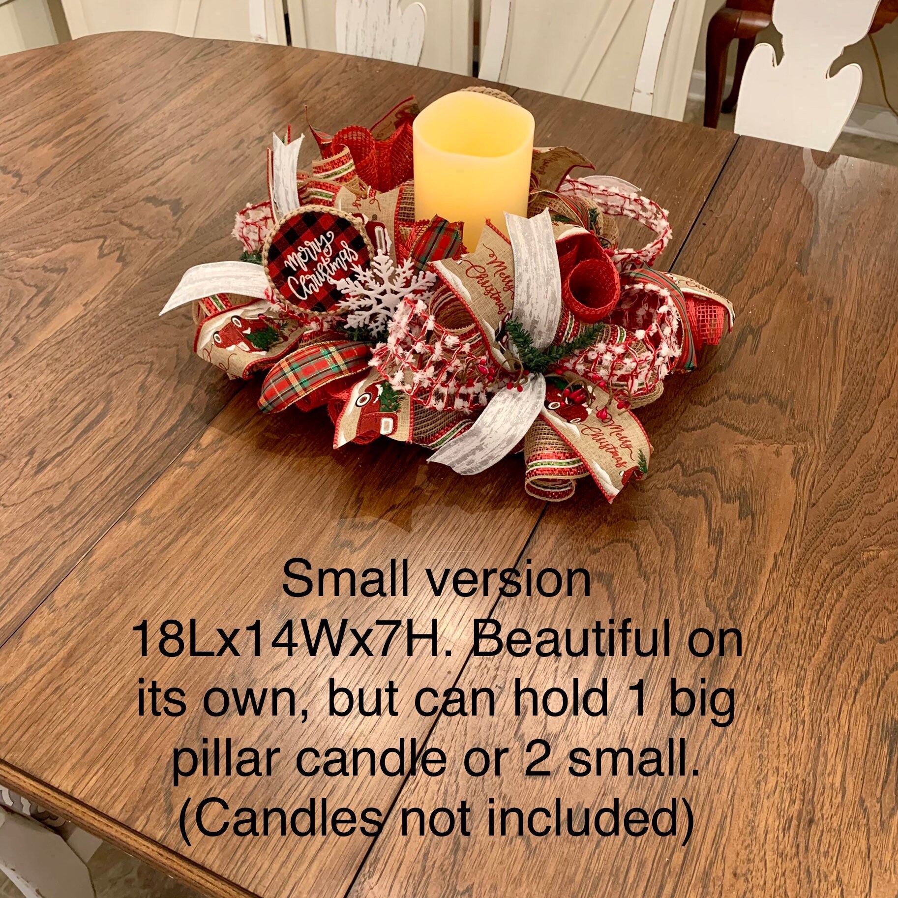 Christmas Centerpiece, Buffalo Plaid Centerpiece, Table Centerpiece ...