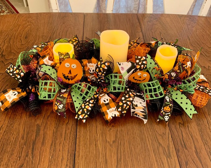 Halloween Centerpiece, Skeleton Arrangement, Halloween Decor, Halloween ...