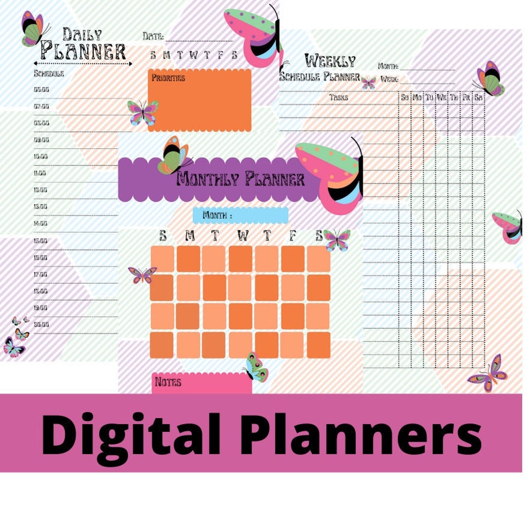 Digital Planners - Butterfly - Etsy