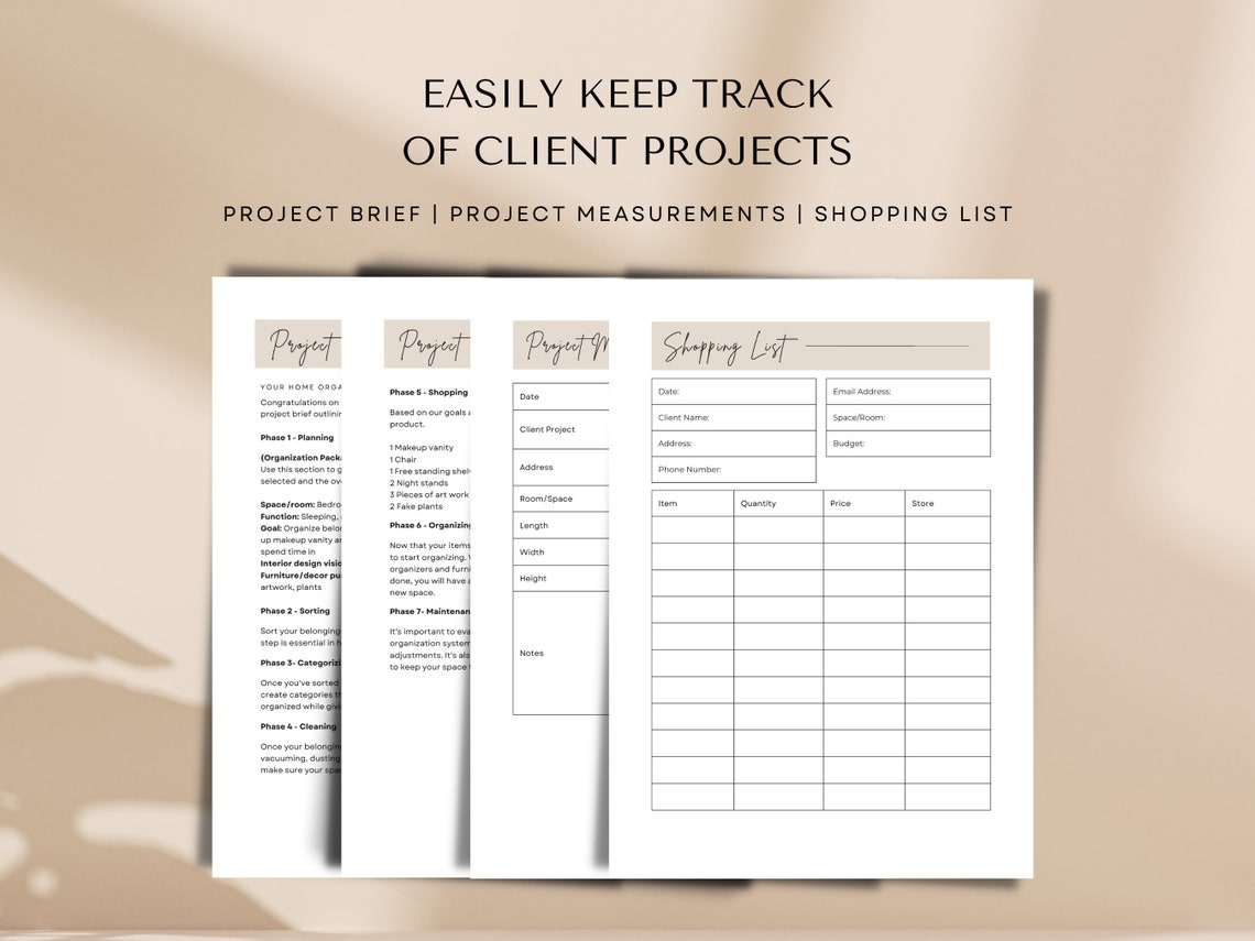 Professional Organizer Forms Professional Organizer Brochure ...